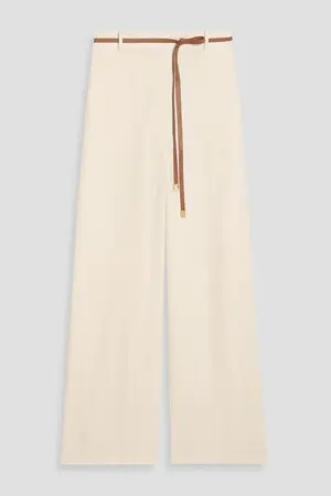 Zimmermann Belted Linen Wideleg Pants - Cream