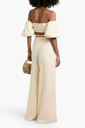 Zimmermann Belted Linen Wide-leg Pants