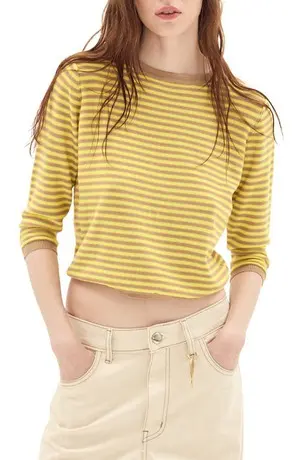 Deluc Naxos Stripe Sweater - Vison/yellow
