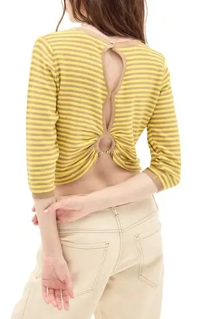 Deluc Naxos Stripe Sweater - Vison/yellow