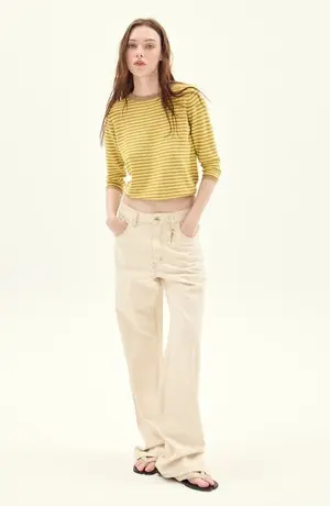 Deluc Naxos Stripe Sweater - Vison/yellow