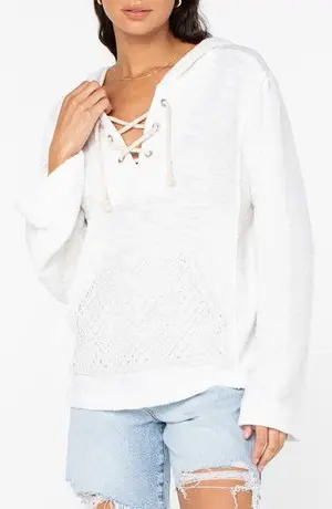 Roxy Pearling Lace-up Hoodie