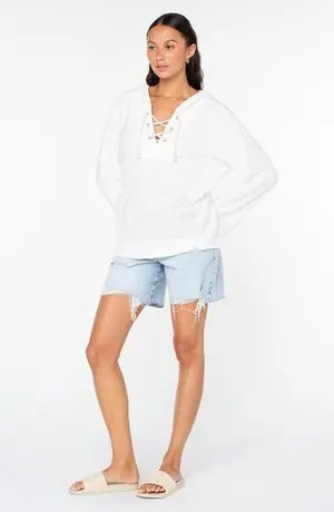 Roxy Pearling Lace-up Hoodie