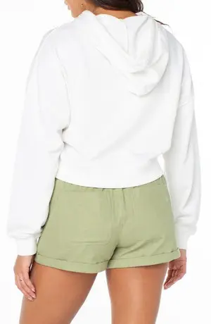 Roxy Graphic Cropped Hoodie - Cloud Dancer