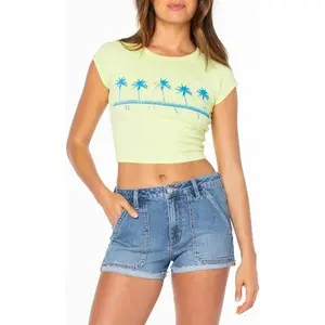 Roxy Five Palm Stripe Crop T-shirt