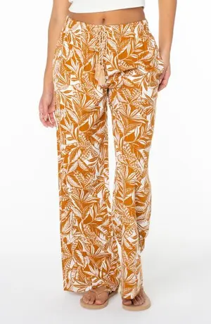 Roxy Tropical Print Drawstring Pants