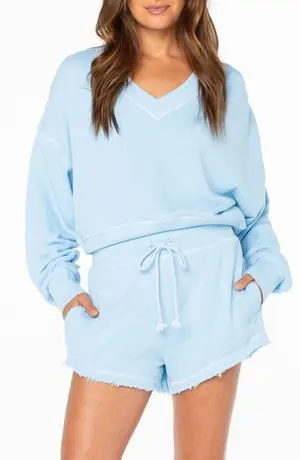 Roxy Dream Thing V-neck Sweatshirt - Airy Blue