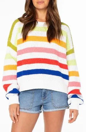 Roxy Sunset Stripe Sweater - Cloud Dancer
