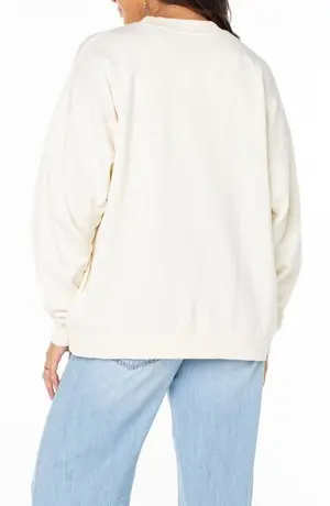 Roxy Line Up Oversize Graphic Sweatshirt - Cloud Dancer