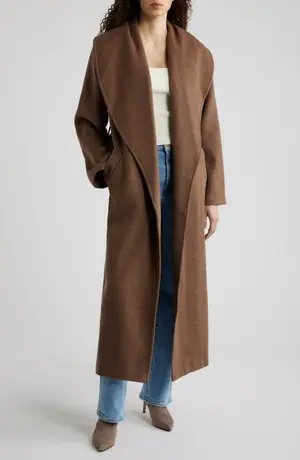 House Of Cb Cocoon Wool Blend Shawl Collar Coat