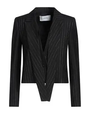 LARDINI Blazer Size Wool, Polyester - Black