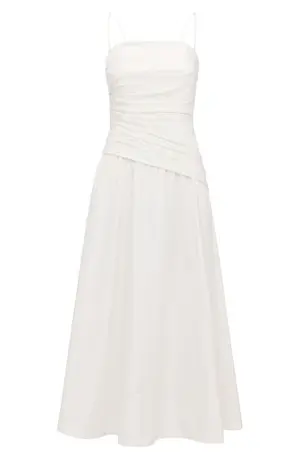 EVER NEW Rumi Ruched Strapless Midi Dress