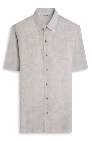 Bugatchi Vero Shaped Fit Microdot Short Sleeve Button-up Shirt