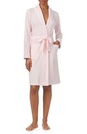 Ralph Lauren Print Cotton Blend Robe - Pink Stripe