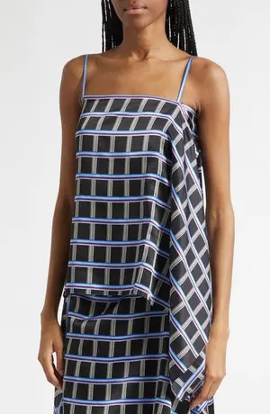 EENK Check Slip Drape Top