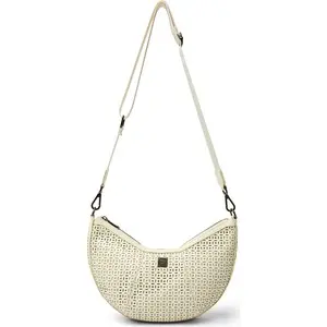 THINK ROYLN Posh Leather Shoulder Bag - Cream Perforated Leather