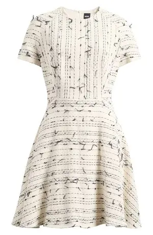 BOSS Datarni Fit & Flare Dress - Ivory