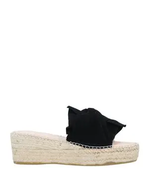 Manebí Leather Espadrille Sandals - Black