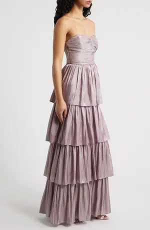 Lulus Bella Tiered Strapless Gown