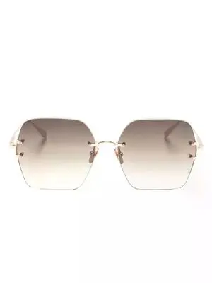 Linda Farrow Carina Oversized Rimless Sunglasses - Brown