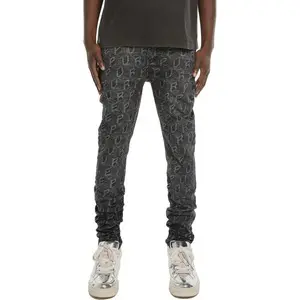 PURPLE BRAND Monogram Print Skinny Jeans