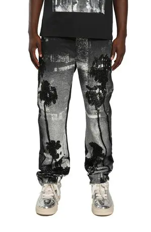 PURPLE BRAND Beaded Palm Jeans - Black