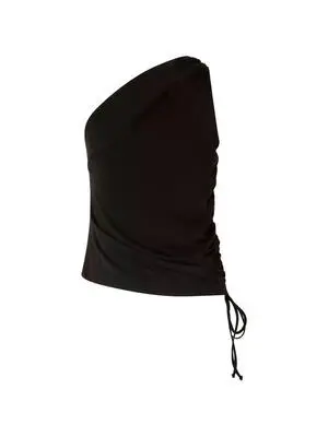 Pinko One-shoulder Ruched Top - Black