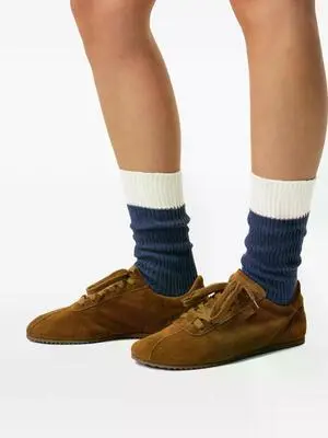 AMI Paris Cotton Blend Crew Socks - Blue