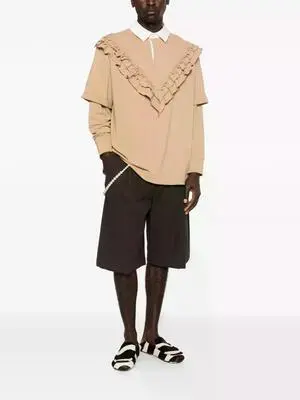 Simone Rocha Ruffled-detail Polo Shirt - Neutrals