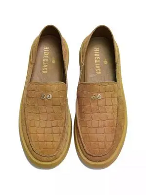HIDE&JACK Croc-effect Loafers - Neutrals