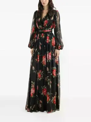 Dolce & Gabbana Floral Long Sleeve Maxi Dress