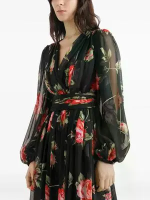Dolce & Gabbana Floral Long Sleeve Maxi Dress