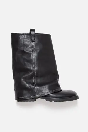 Acne Studios Folded Leather Mid-calf Boots