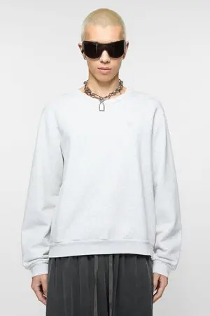 Acne Studios Fleece Face Logo Sweatshirt - Pale Grey Melange