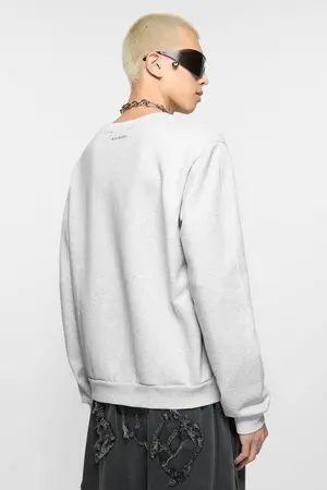 Acne Studios Fleece Face Logo Sweatshirt - Pale Grey Melange