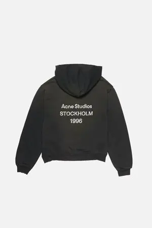 Acne Studios Fleece Logo Hoodie - Black