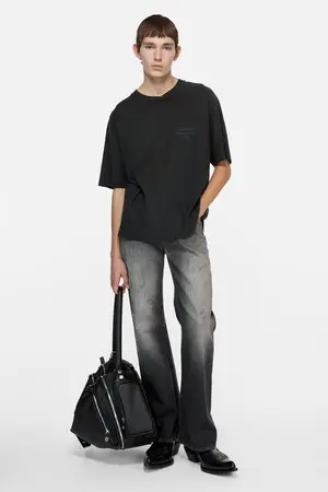 Acne Studios Logo T-shirt Relaxed Fit - Black