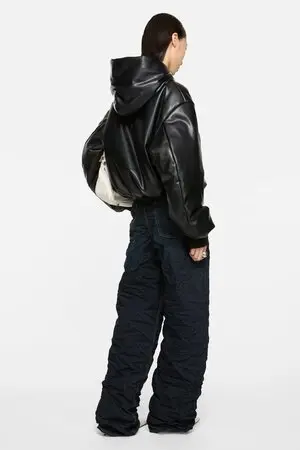 Acne Studios Faux Leather Jacket With Hood