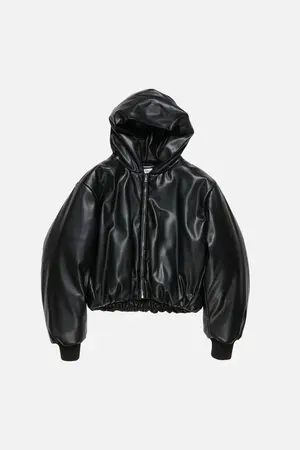 Acne Studios Faux Leather Jacket With Hood