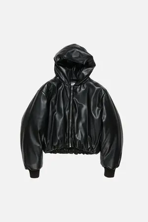 Acne Studios Faux Leather Jacket With Hood