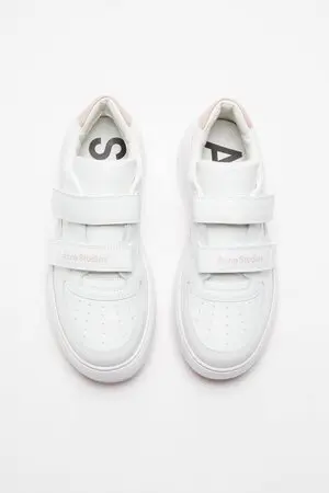 Acne Studios Velcro Strap Platform Sneakers - Optic White,pink