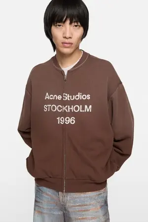 Acne Studios Washed Zip-up Cardigan - Chocolate Brown