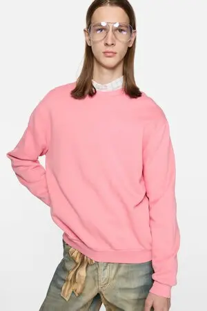 Acne Studios Fleece Face Logo Sweatshirt - Tango Pink