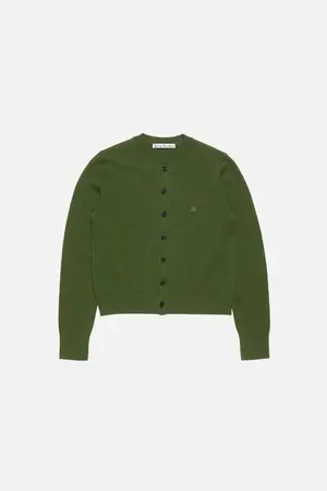 Acne Studios Fitted Yak Wool Cardigan - Bottle Green