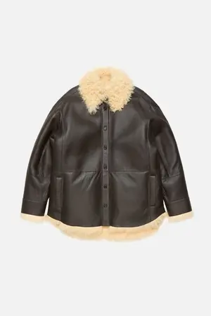 Acne Studios Shearling-lined Leather Shirt Jacket