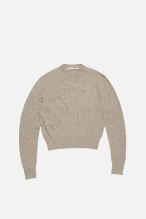 Acne Studios Crewneck Sweater In Yak Wool - Greige Melange