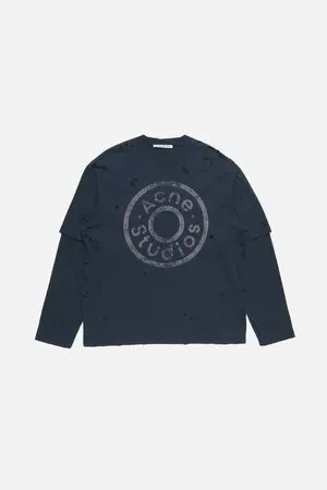 Acne Studios Layered Logo T-shirt - Dark Navy