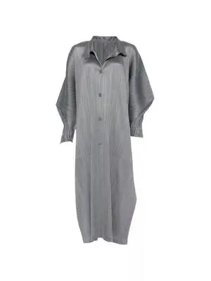 Issey Miyake Skyline Buttoned Pleated Coat