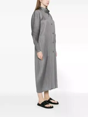 Issey Miyake Skyline Buttoned Pleated Coat