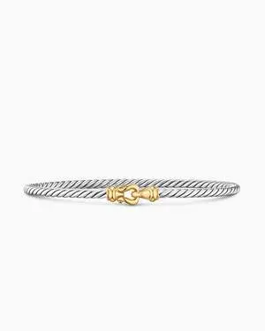 David Yurman Micro Cable Flex® Buckle Bracelet In Sterling Silver With 14k Yellow Gold - Sterling Silver/14k Yellow Gold